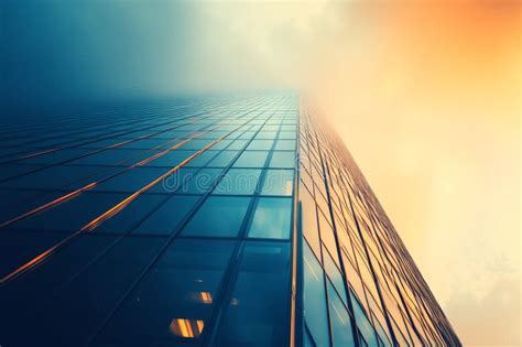 Business Progress In Modern Building With Sky And Cloud Overhead Stock