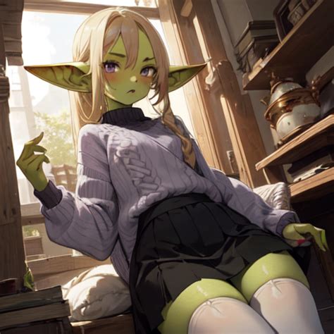 Ai Art Goblin Girl Temple 5 By Michio Pixai