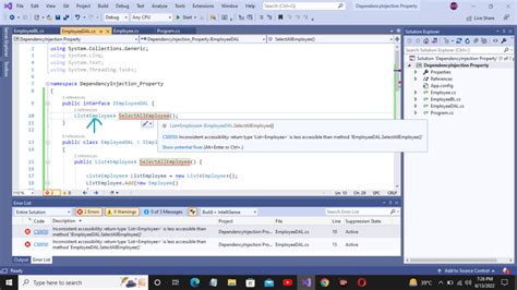 inconsistent accessibility return type list is less accessible than