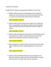 Chapter 13 CW MET119 Docx Chapter 13 Classwork Assign The CPT Code S And Appropriate Modifier
