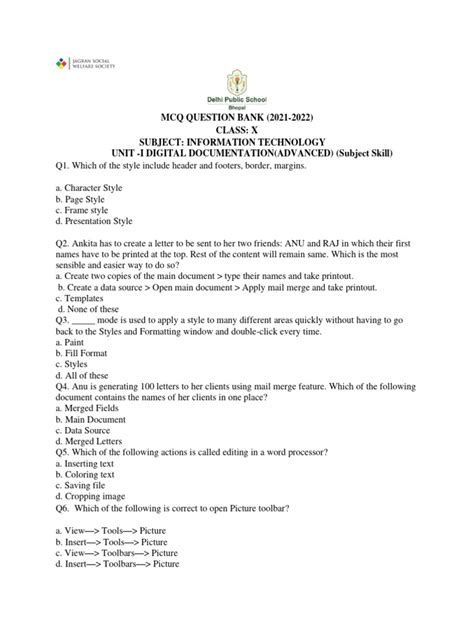 digital documentation mcqs pdf page layout computer file