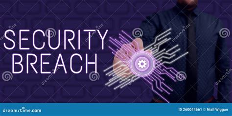 Writing Displaying Text Security Breach Internet Concept Unauthorized