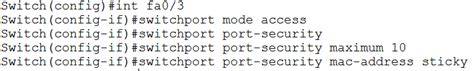 Cisco Switchport Port Security Sid 500 Com