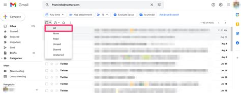 how to delete all social emails in gmail