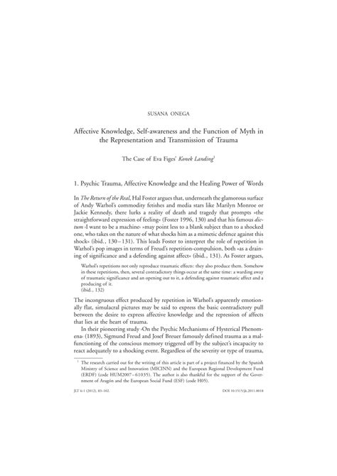 pdf affective knowledge self awareness and the function of myth in