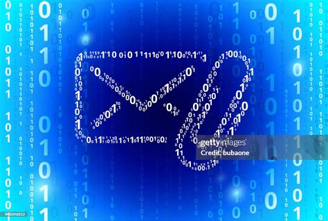 letter paperclip binary code blue vector pattern background high res