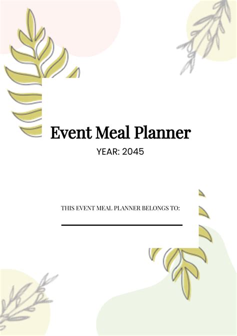 Free Event Meal Planner Template To Edit Online