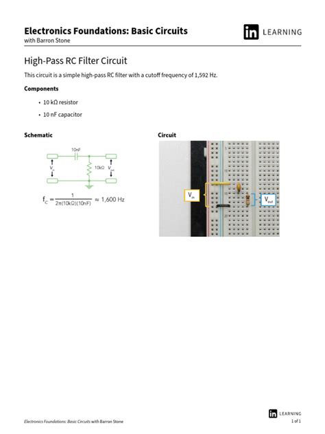 08 07 High Pass Rc Filter Circuit Pdf