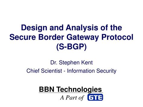 PPT Design And Analysis Of The Secure Border Gateway Protocol S BGP PowerPoint Presentation