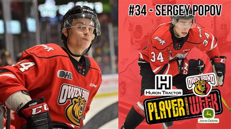 sergey popov named huron tractor attacker of the week owen sound attack