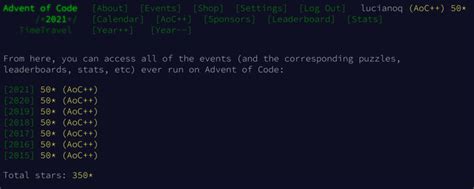 350 stars mostly with go craving for next year r adventofcode