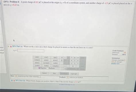 Solved 20 Problem 4 A Point Charge Of 42μc Is Placed