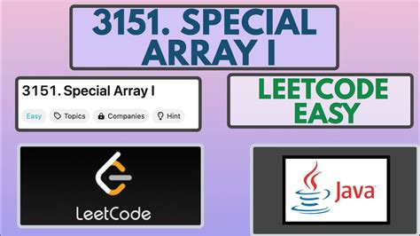 Leetcode 3151 Special Array I Easy Java Solution Youtube