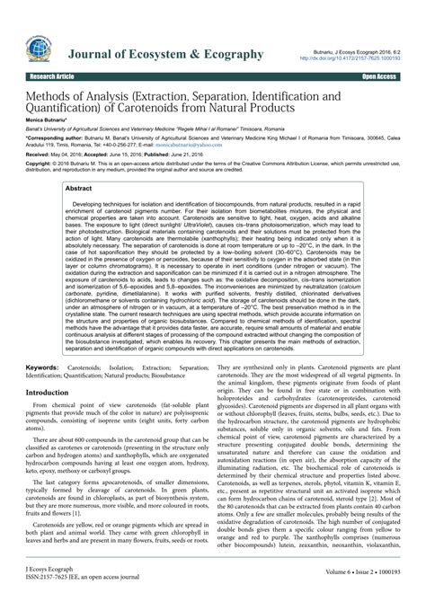 Pdf Methods Of Analysis Extraction Separation Identification And Quantification Of