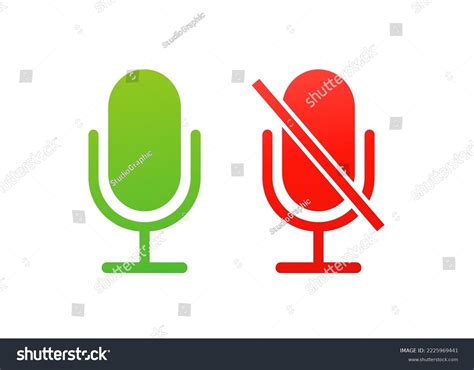 Mute Unmute Audio Microphone Flat Vector Stock Vector Royalty Free