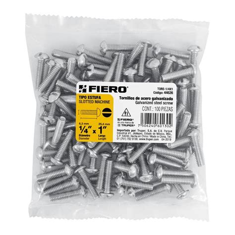 Tornillo Tipo Estufa 14x1 100 Pzas Fiero
