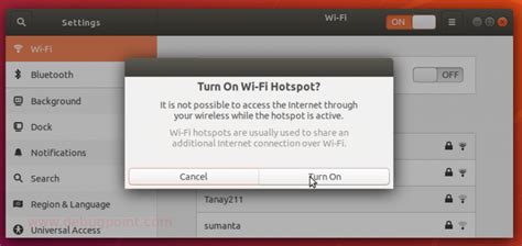 Quick Tip How To Create WiFi Hotspot In Ubuntu LTS