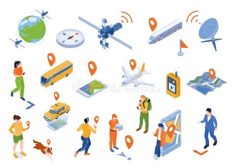 Gps Navigation Icon Set Stock Vector Illustration Of Information