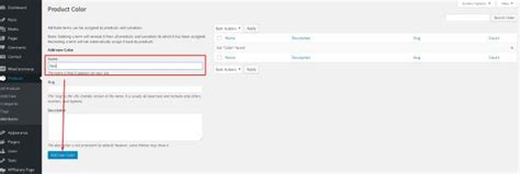 how to add woocommerce product size and color options with images