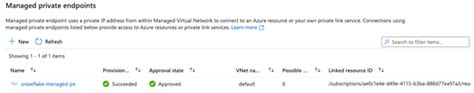 configuring private endpoint to snowflake private link using managed