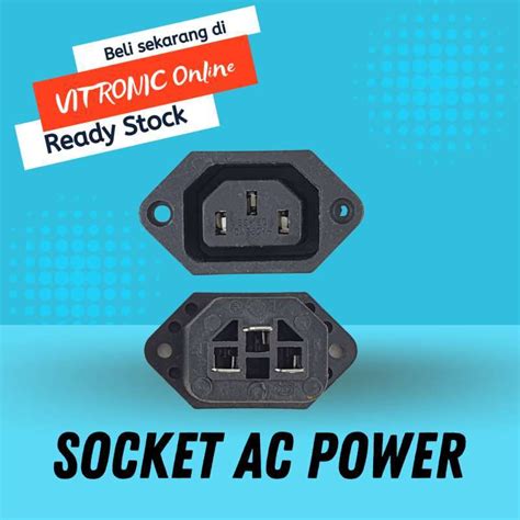 Jual Socket AC Power Soket Komputer Female 3 Pin C14 Chasis Di Seller VITRONIC Online Mangga