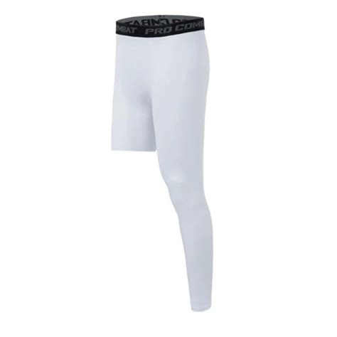 Dropship Mens Basketball Single Leg Tight Sports Pants 1 2 One Leg