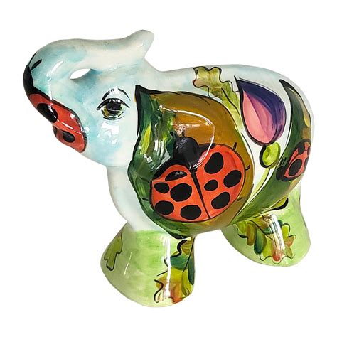 Hand Painted Ceramic Elephant By Anatoly Turov Chairish