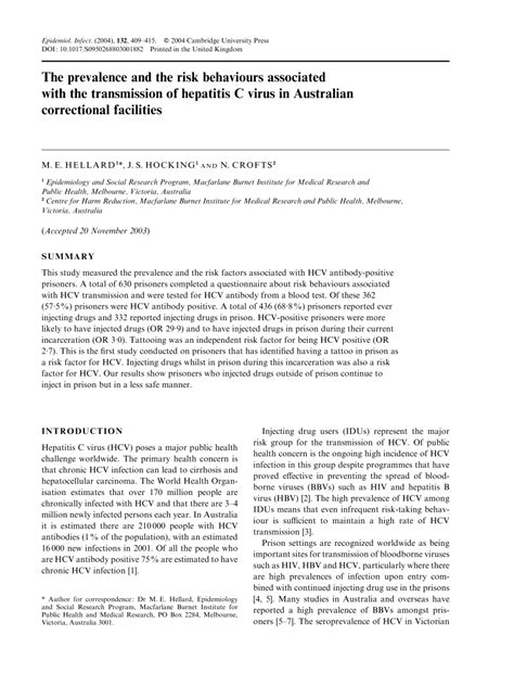 Pdf The Prevalence And The Risk Behaviors Associated With The
