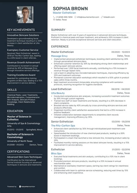 Esthetician Resume Examples Free To Edit Ats Friendly Pdf 2025