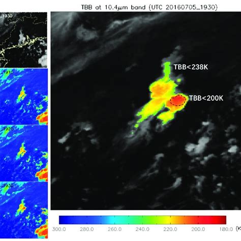 A Real Case Of Tracked Convective Storm System At 1930 Utc On 05 July