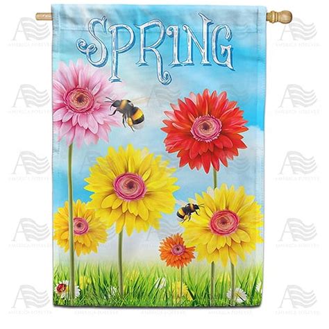 America Forever Spring Flower House Flag 28 X 40 Inches Double Sided