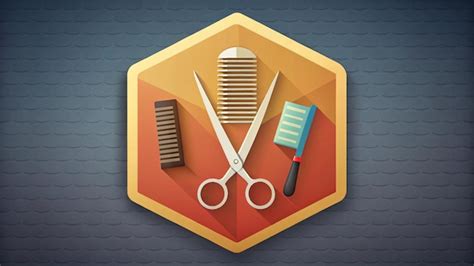 A Logo For A Hair Comb And Combs On A Black Background Premium Ai