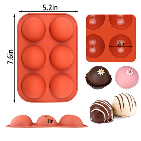 Silicone Molds For Chocolate 6 Semi Sphere Hot Cocoa