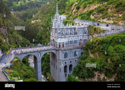 National Shrine Basilica Of Our Lady Of Las Lajas Over The Guaitara