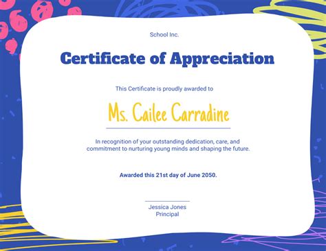 Free Printable Teacher Certificate Templates To Customize Online