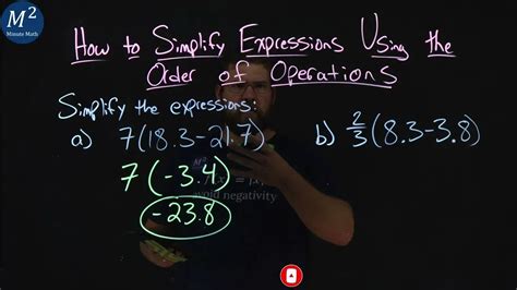How To Simplify Expressions With Decimals Using The Order Of Operations
