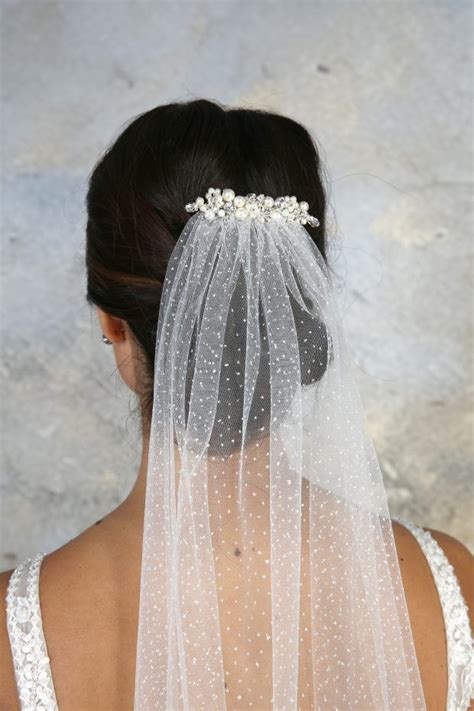 Eisley Veil Sparkling Glitter Tulle Pearl And Crystal Embellishment