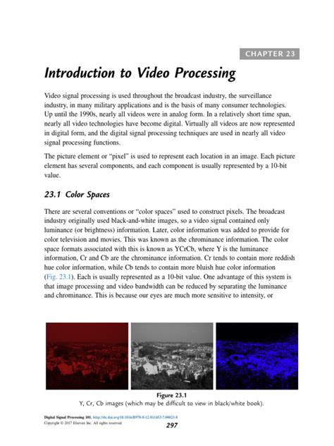 Chapter 23 Introduction To Video Processi 2017 Digital Signal