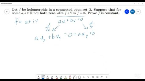 Showing That A Holomorphic Function Is Constant A Complex Analysis Exercise Youtube