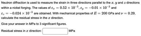 Solved Neutron Diffraction Is Used To Measure The Strain In