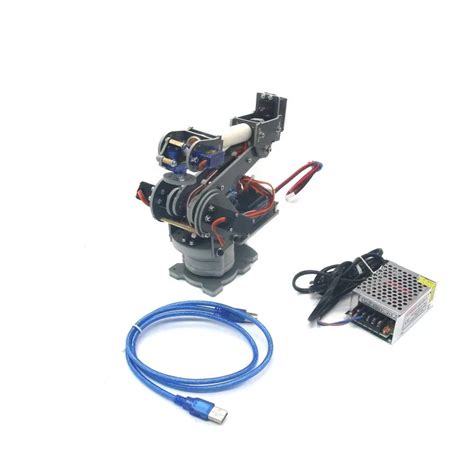 Diy Arduino Educational 6dof 6 Axis Robotic Arm Kit With Servos Power Supply Arduino Board Kit