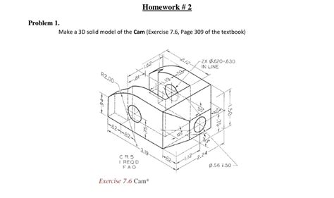 Solved Homework 2 Problem 1 Make A 3d Solid Model Of The