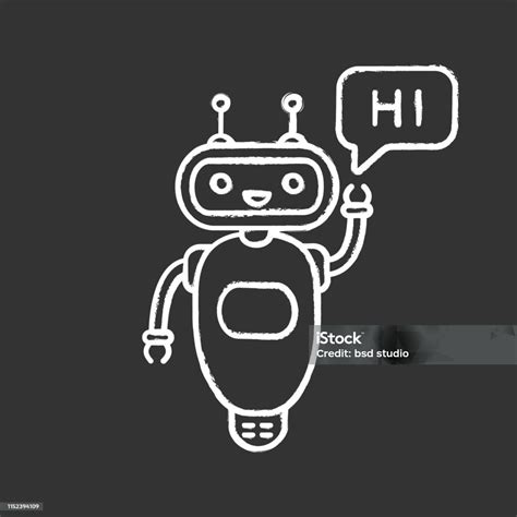 Ilustración De Chatbot Diciendo Hola Icono Y Más Vectores Libres De Derechos De Asistente