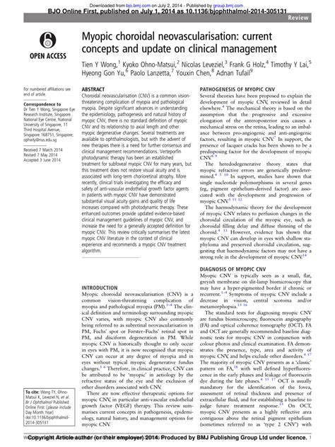 Pdf Myopic Choroidal Neovascularisation Current Concepts And Update
