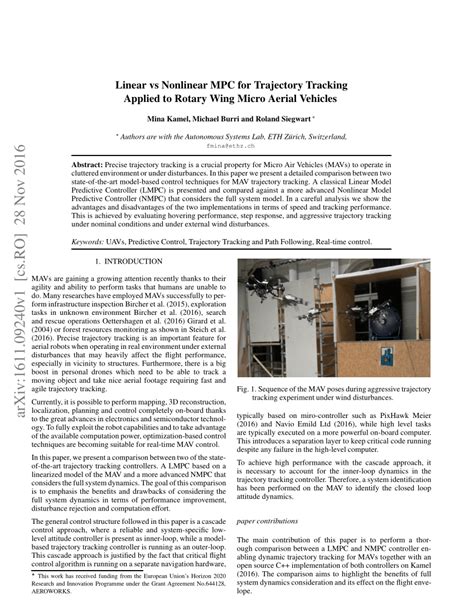 Pdf Linear Vs Nonlinear Mpc For Trajectory Tracking Applied To Rotary