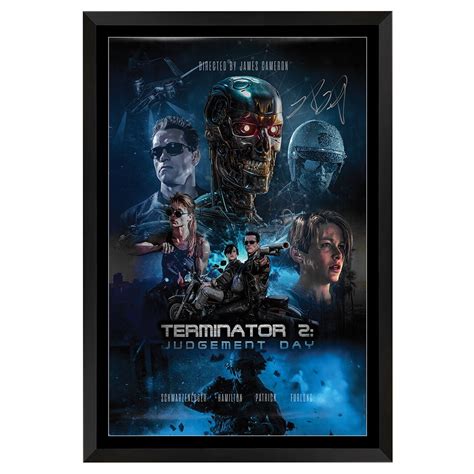 Terminator 2 Signed Movie Poster By Robert Patrick 2 Framed