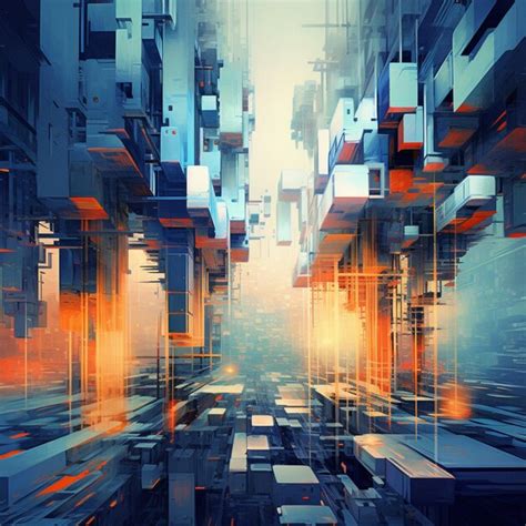 Software Glitches Rendering Captivating Digital Abstraction Premium