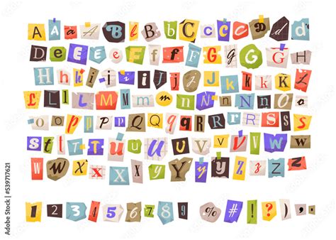 Anonymous Letters Cut From Magazines Clipping Alphabet Paper Style Ransom Note Letter Cut