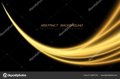 Abstract Yellow Light Fast Speed Curve Black Design Modern Luxury Stock Vector By ©patthana