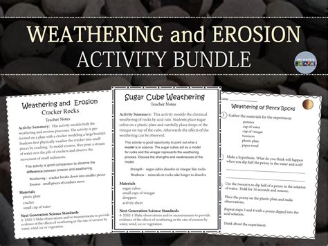 Weathering And Erosion Activities Etsy